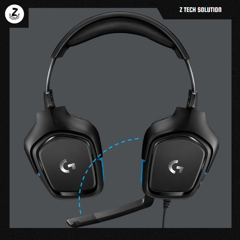 LOGITECH G431 7.1 SURROUND SOUND WIRED GAMING HEADSET – BLACK – Z TECH ...
